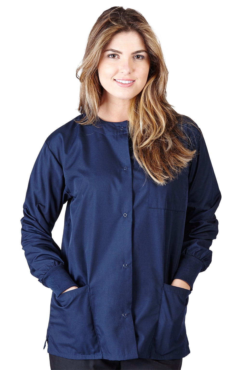 Natural Uniforms Warm Nurse Coat - Medical Scrub Jacket G102, Navy Blue ...