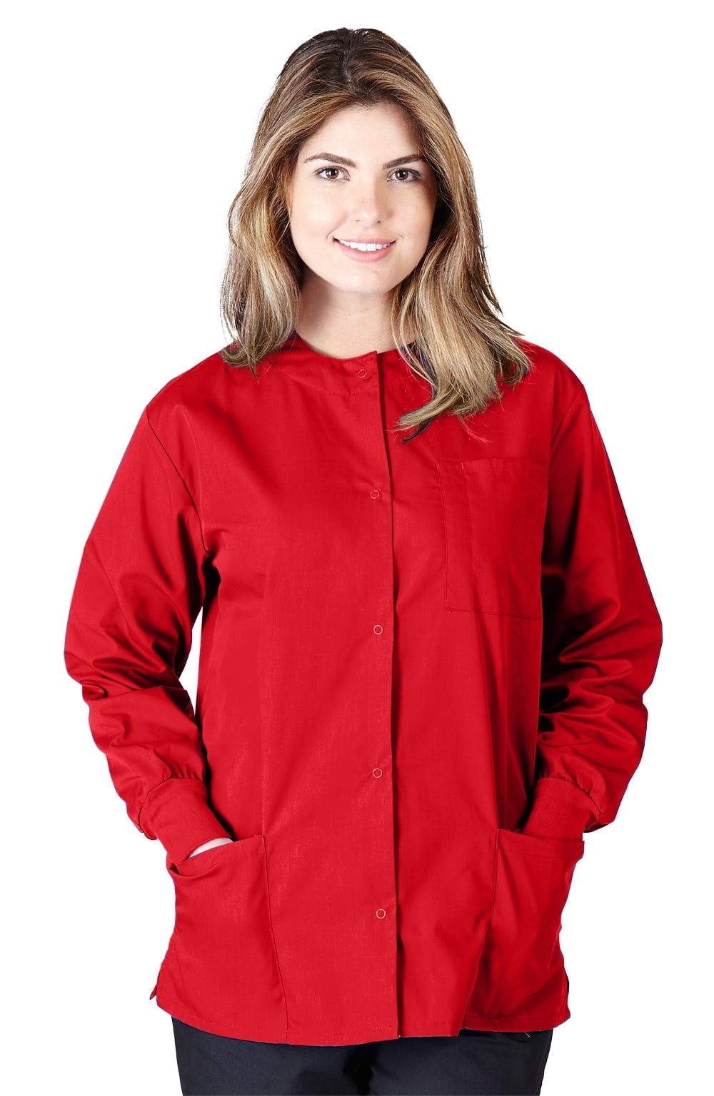 Natural Uniforms Medical Scrub Jacket G102 (Red, Medium) - Walmart.com
