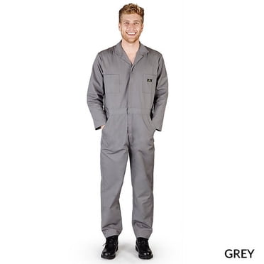 Toptie Men's Long Sleeve Coverall, Khaki Coverall Snap and Zip-Front ...