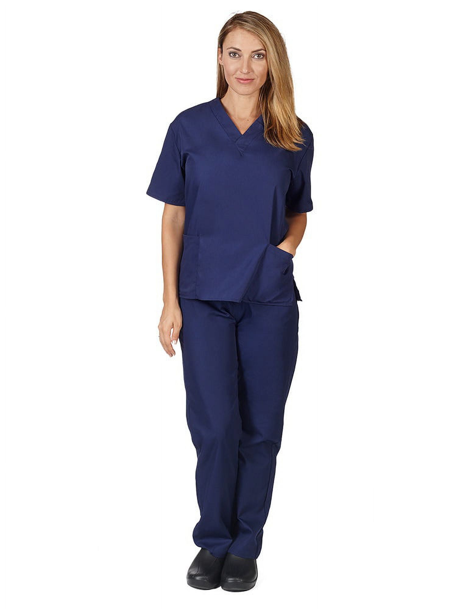 Natural Uniforms Unisex Scrub Set, 6 Pockets, V-Neck, Poly-Cotton ...