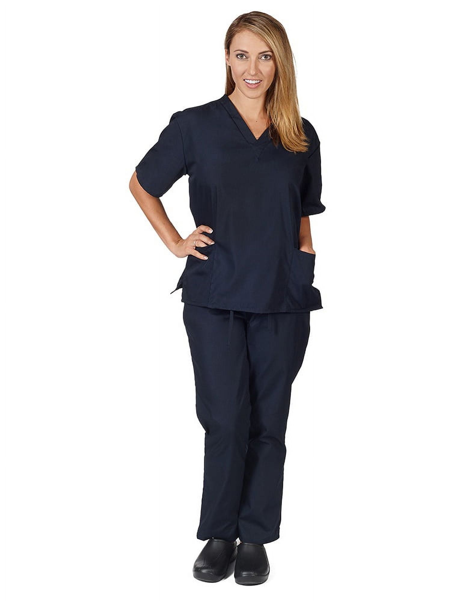 Natural Uniforms Unisex Medical Nurse's 6 Pocket Scrub Set - Walmart.com