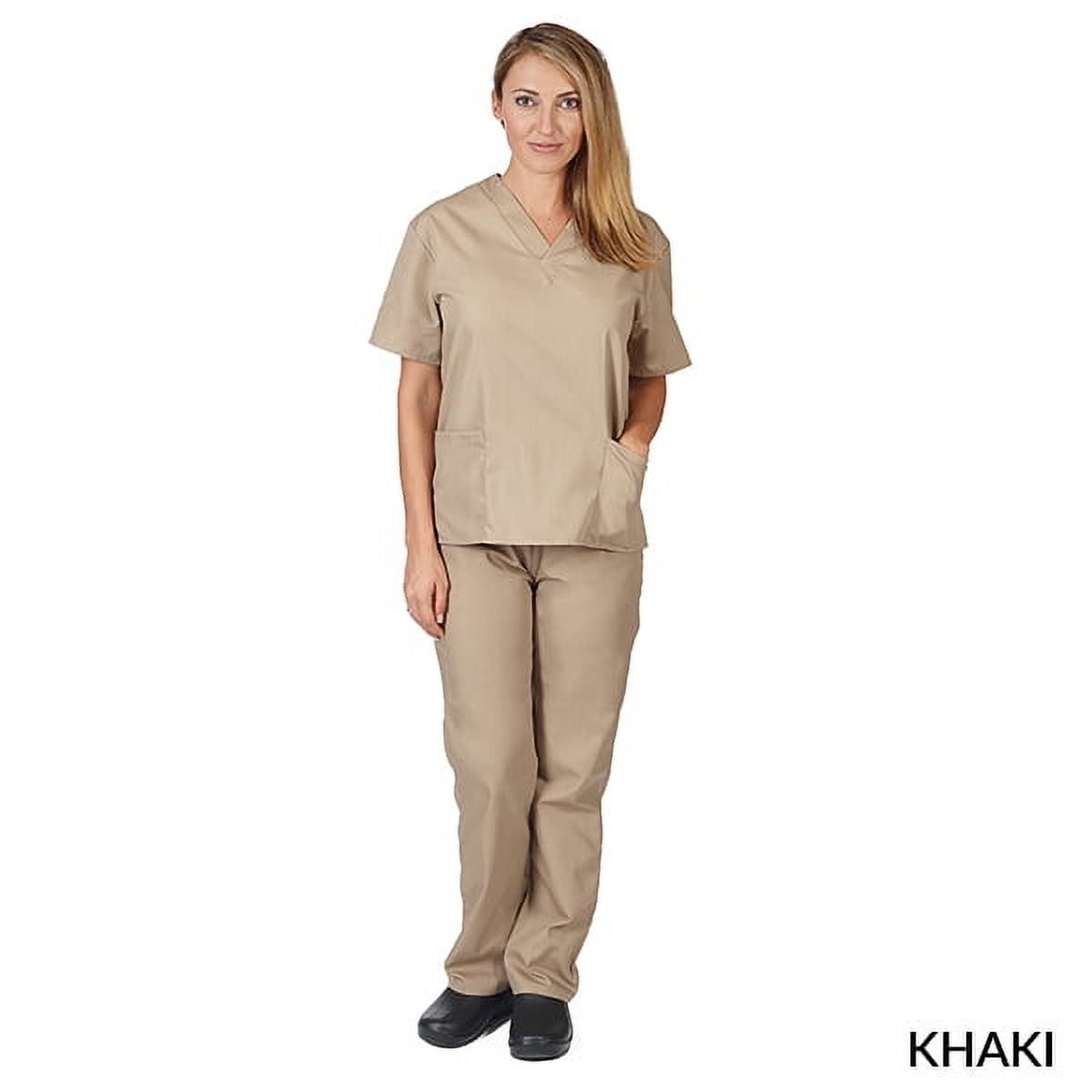 Natural Uniforms Unisex Solid V-Neck Medical Scrub Set, Style 101 ...