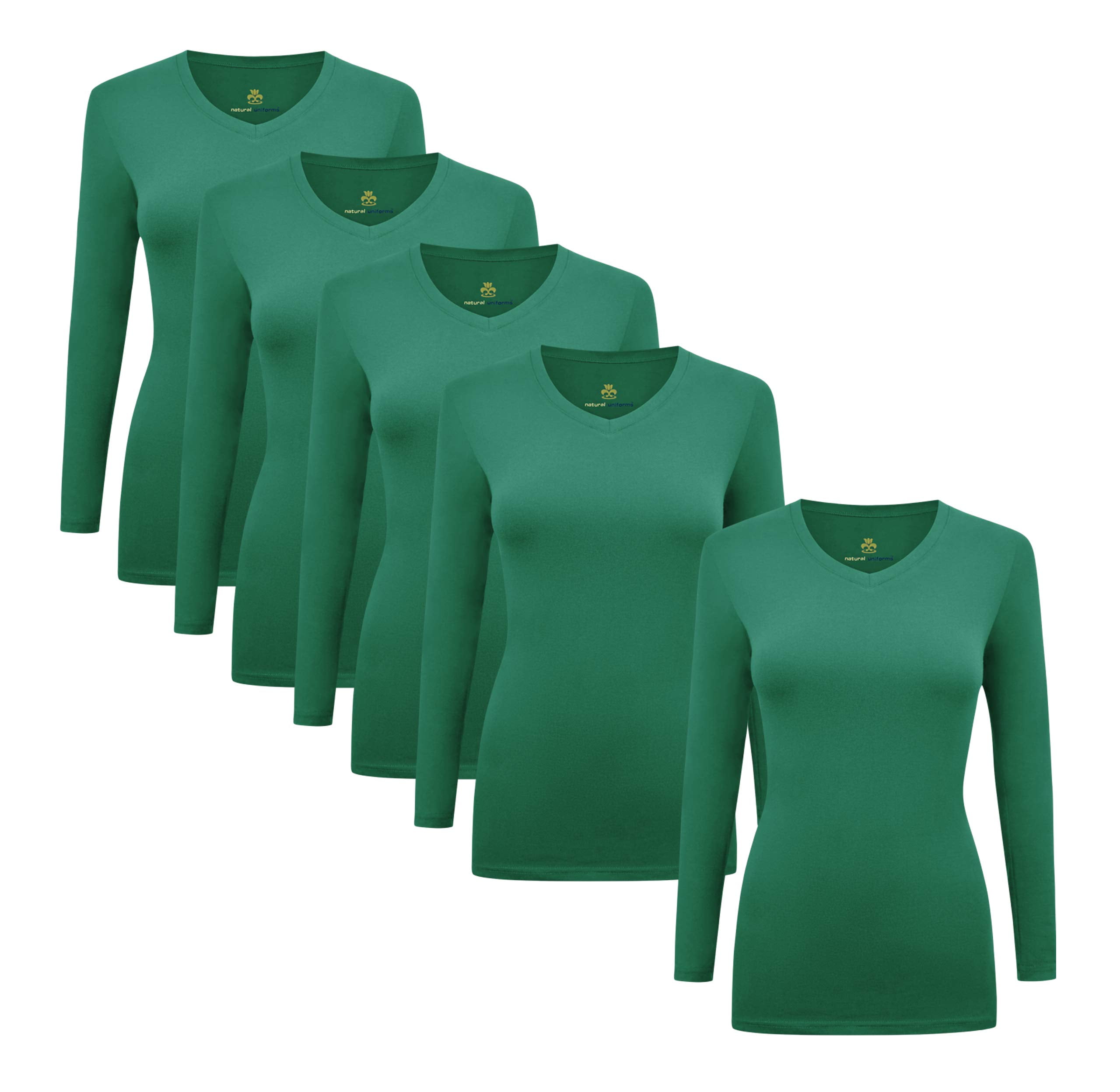 Natural Uniforms V-Neck Women's Underscrub Tee Long Sleeve T-Shirt 5 ...