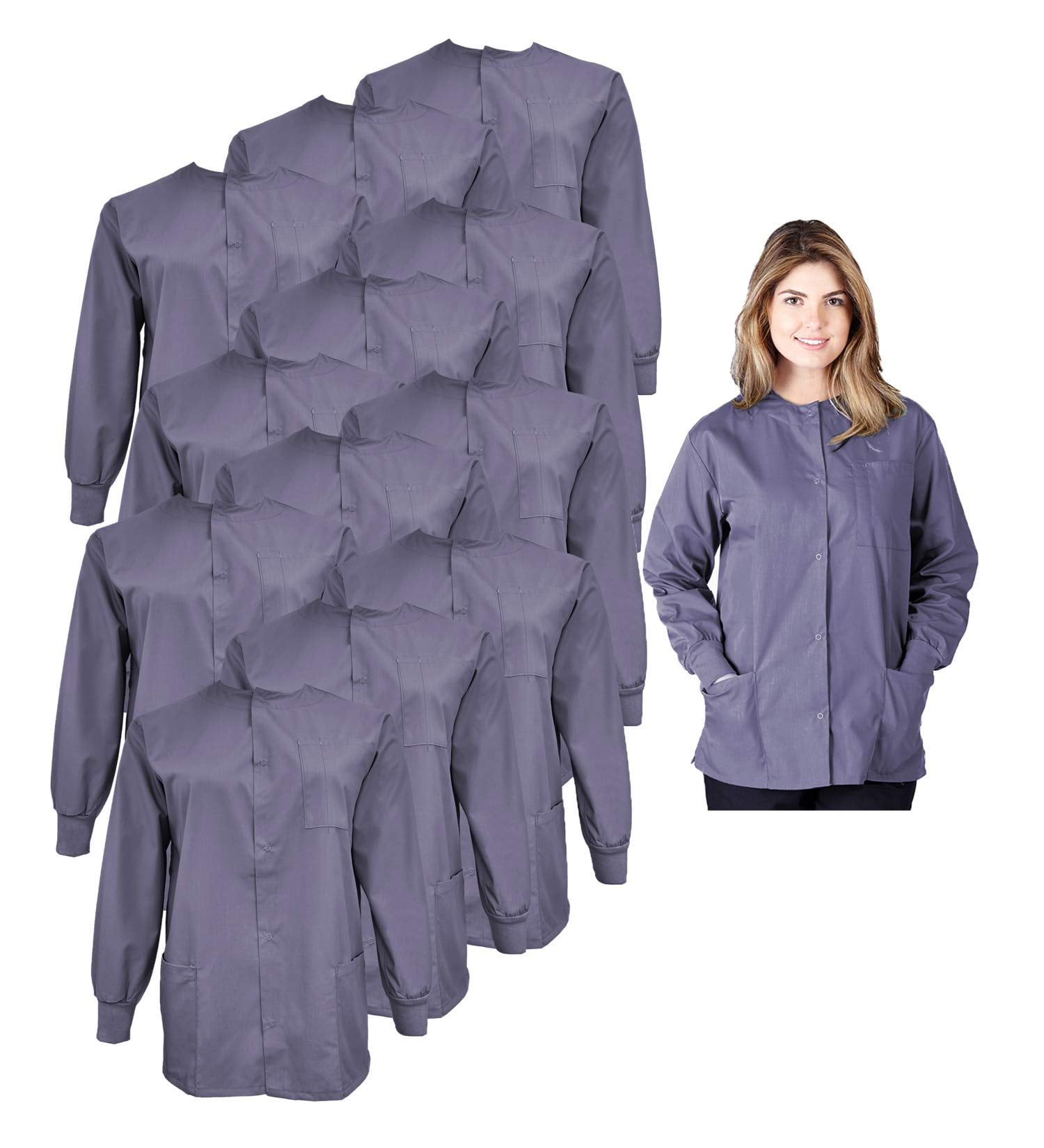 Natural Uniforms Women's Scrub Jacket Warm Up Lightweight Medical Scrub ...