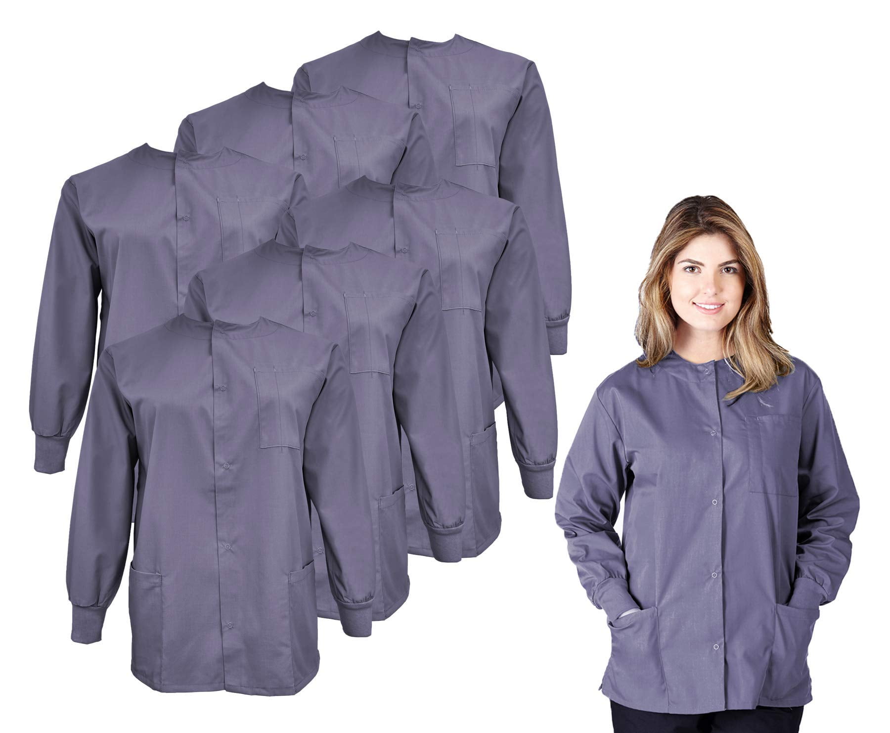 Natural Uniforms Women's Scrub Jacket Warm Up Lightweight Medical Scrub ...