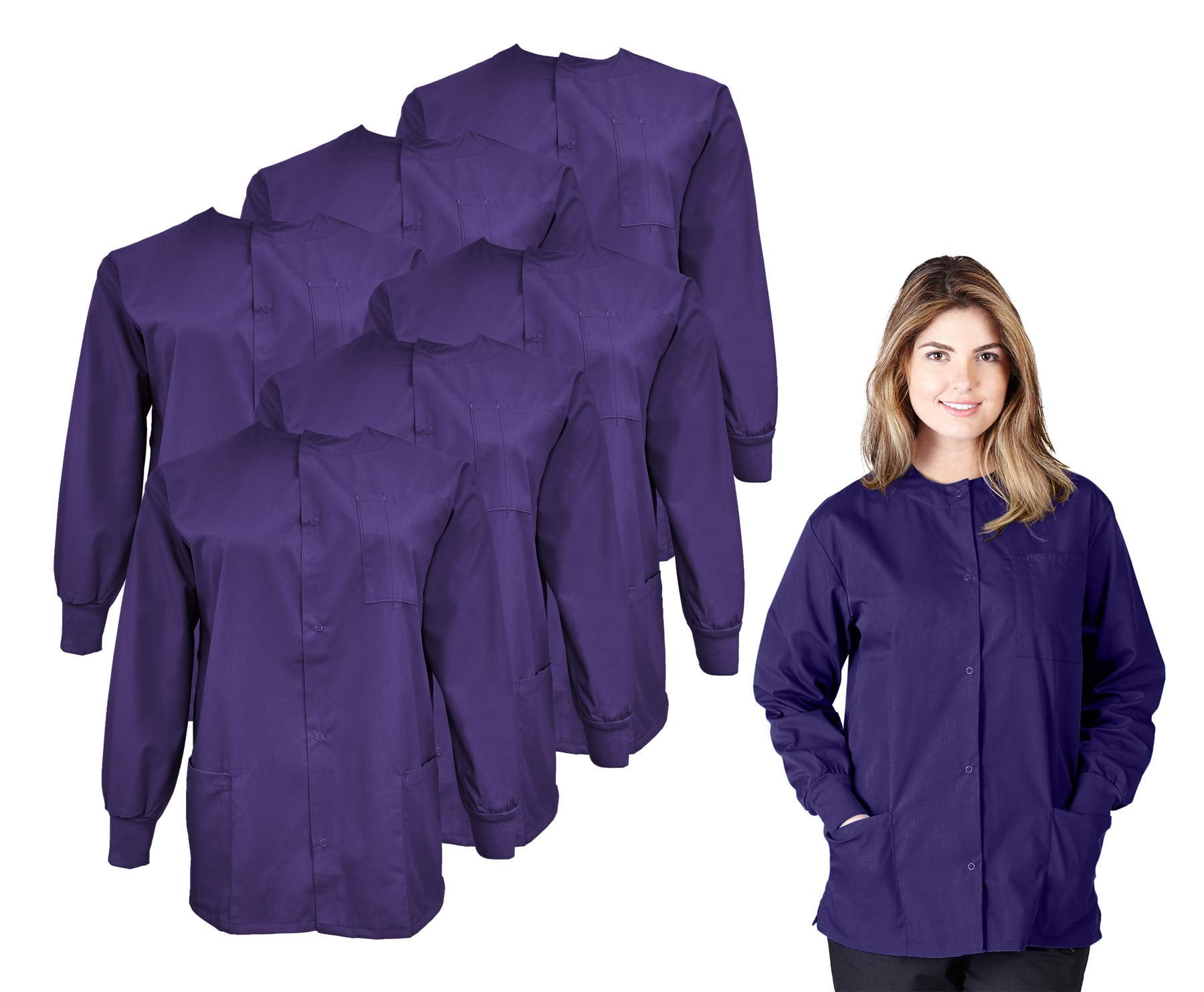 Natural Uniforms Women's Scrub Jacket Warm Up Lightweight Medical Scrub ...