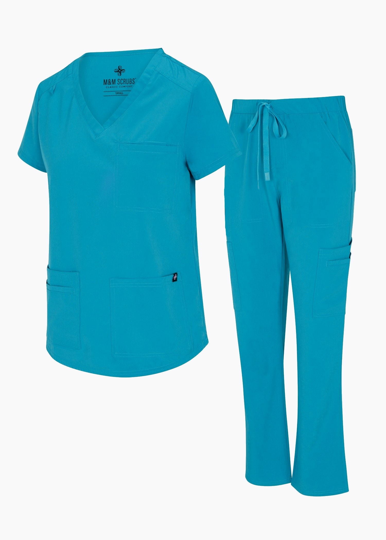 Natural Uniforms Womens Cargo Scrub Set 11 Pocket Cool Stretch Medical ...
