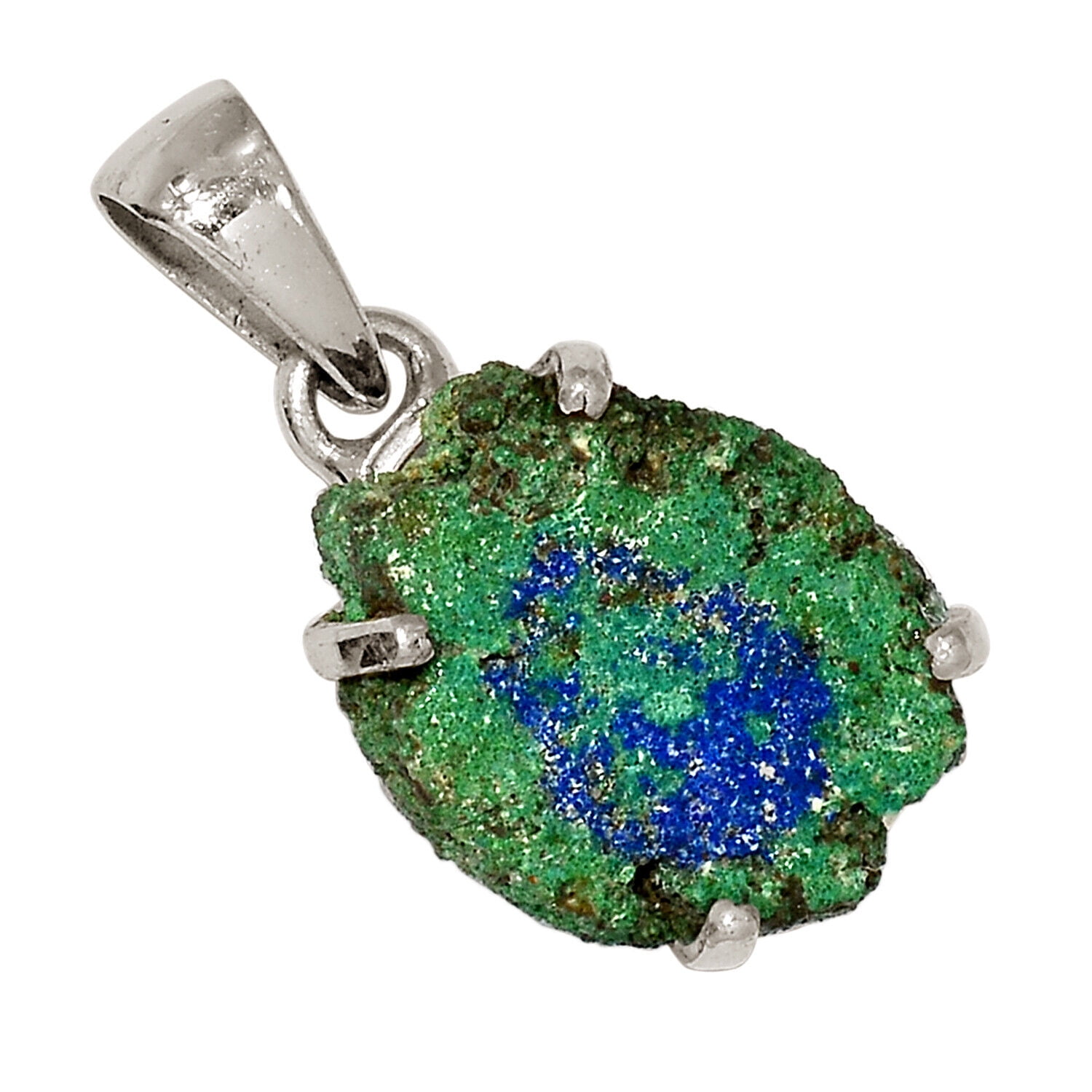 Natural Utah Azurite & Malachite Stalactite 925 Silver Pendant ALLP ...