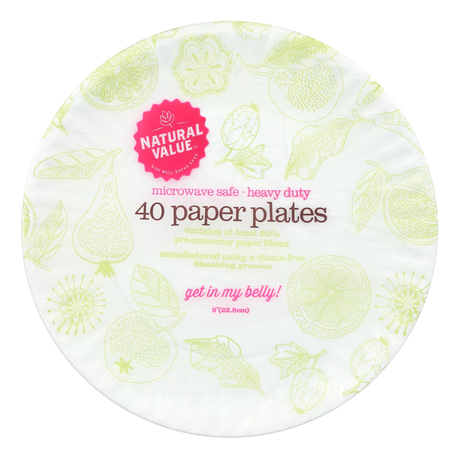 Natural Value - Paper Plates Recyc - Case of 24 - 40 CT - Walmart.com