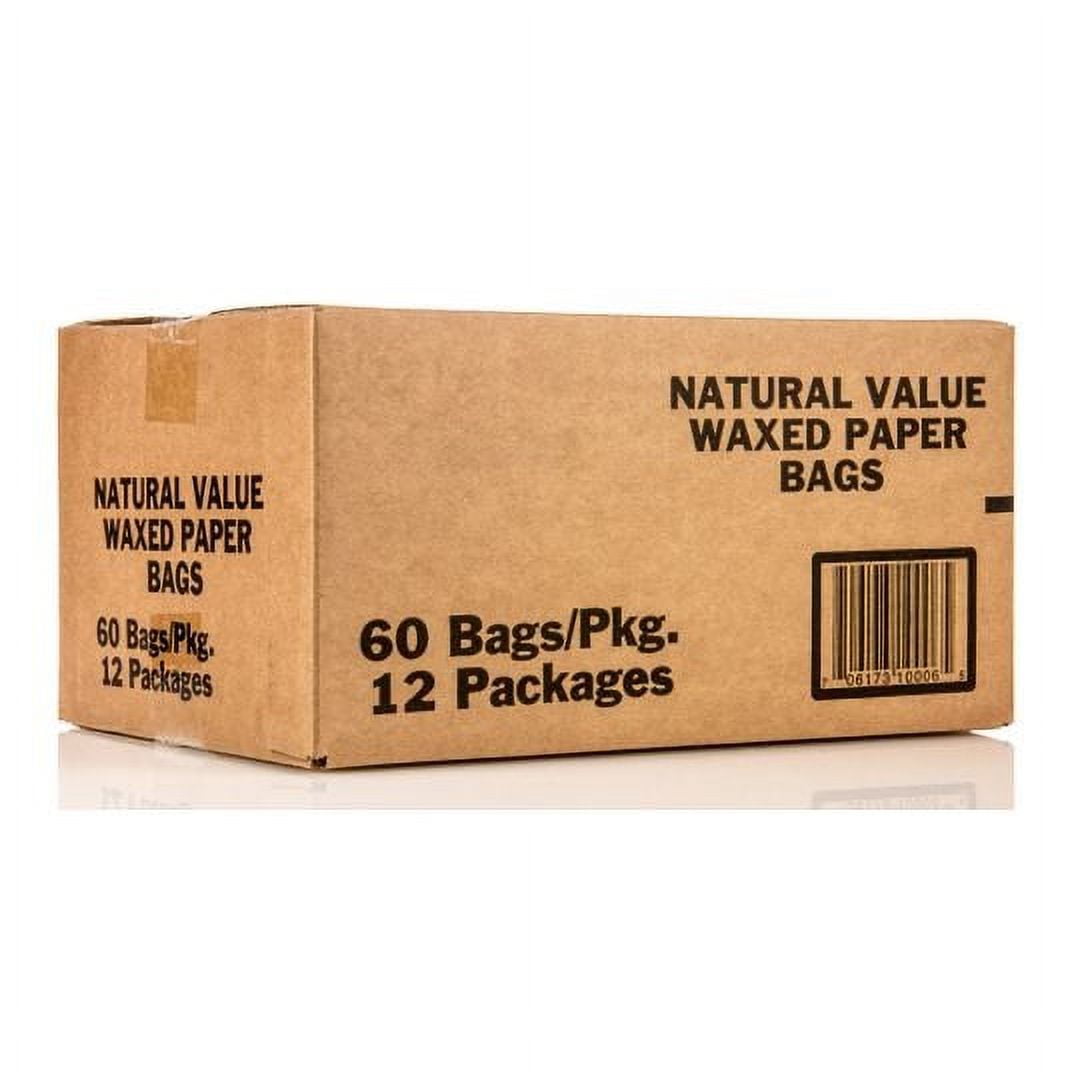 Natural Value Waxed Paper Bags, Unbleached - 12 x 60 ct - Walmart.com