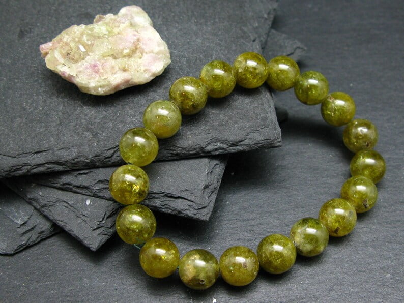 Natural Vesuvianite Idocrase 8mm Round Shape Smooth Cut Beads ...