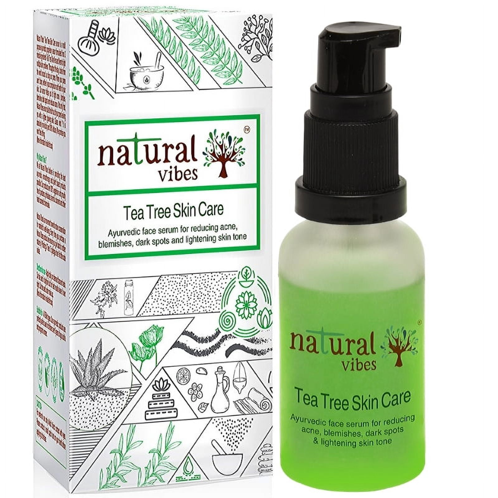 Natural Vibes - Ayurvedic Tea Tree Skin Serum 30 ml - Reduces Acne ...