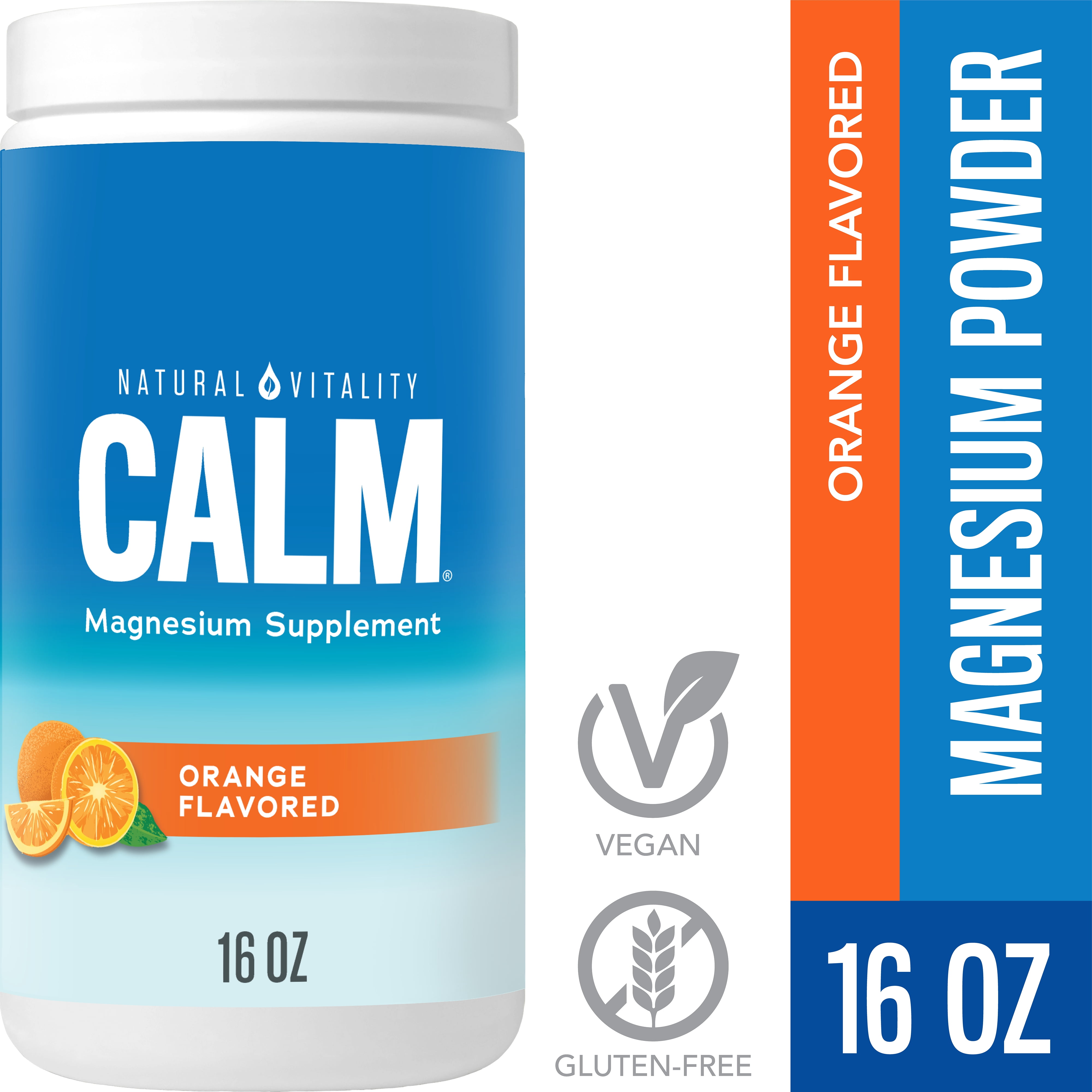 Natural Vitality Calm Magnesium Drink Mix Supplement, Orange, Mind ...