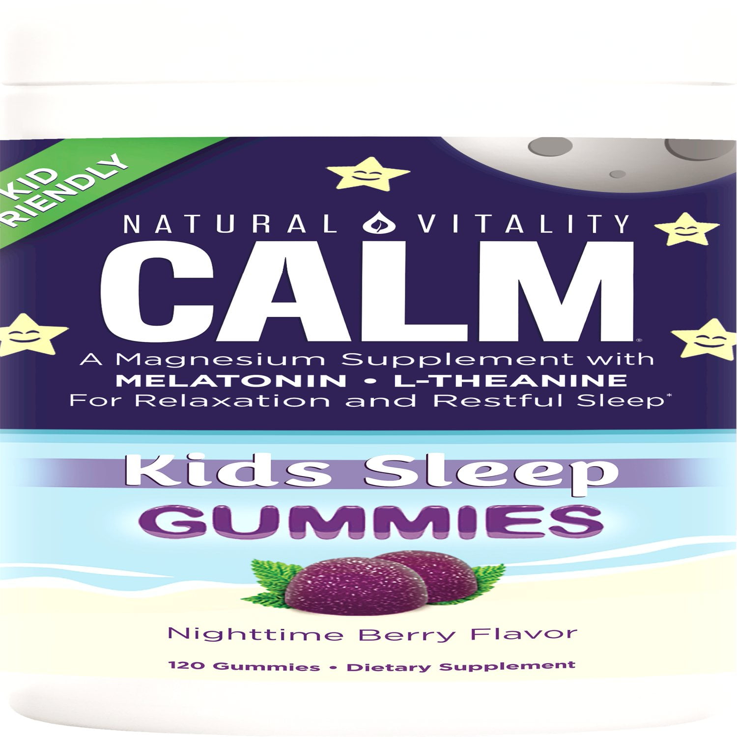 Natural Vitality Calm Kids Magnesium Supplement Gummies, Nighttime ...