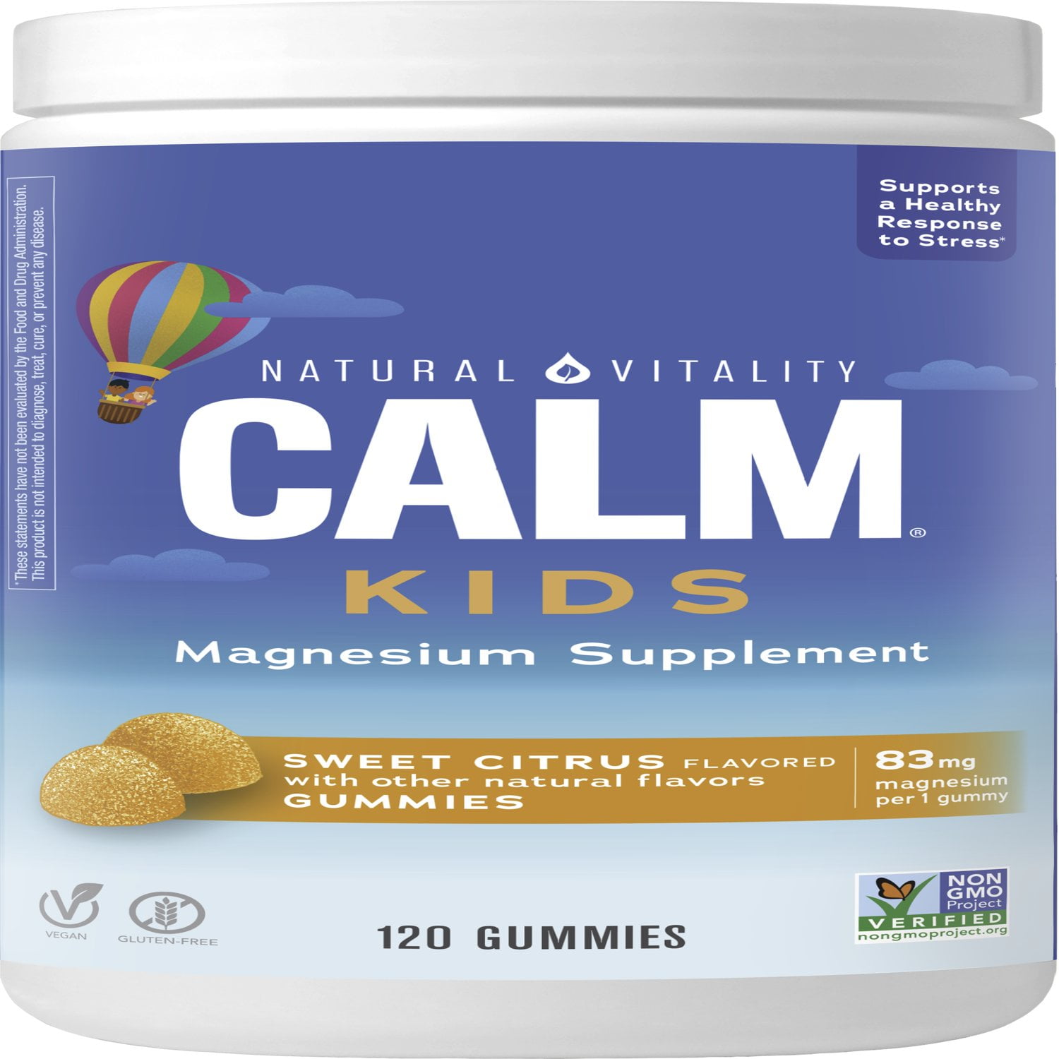 Natural Vitality Calm Kids Magnesium Supplement Gummies, Sweet Citrus ...