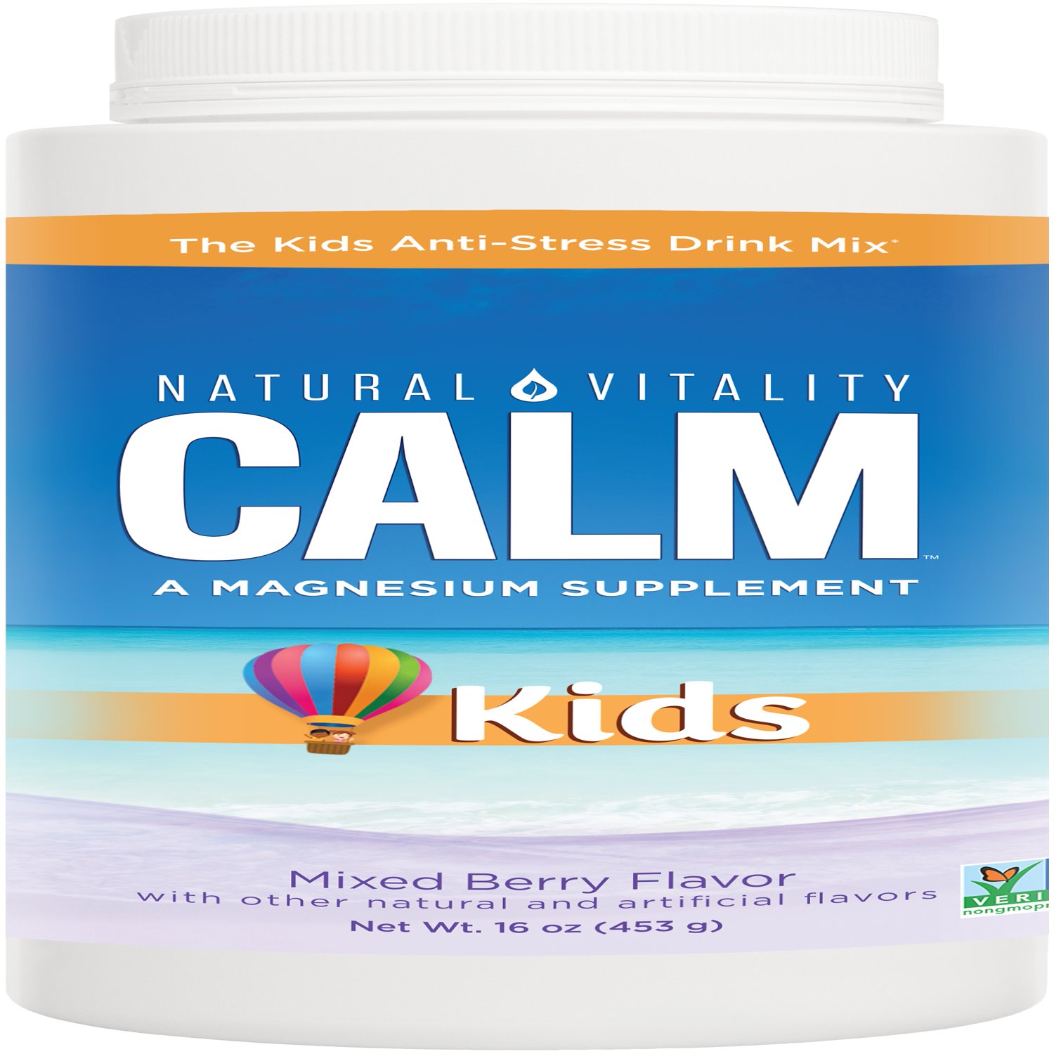 Natural Vitality Calm Kids Magnesium Supplement Powder, Mixed Berry, 16 ...