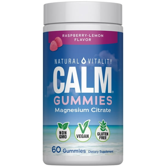 Natural Vitality Magnesium Citrate Gummies, 60 ct, Raspberry-Lemon ...