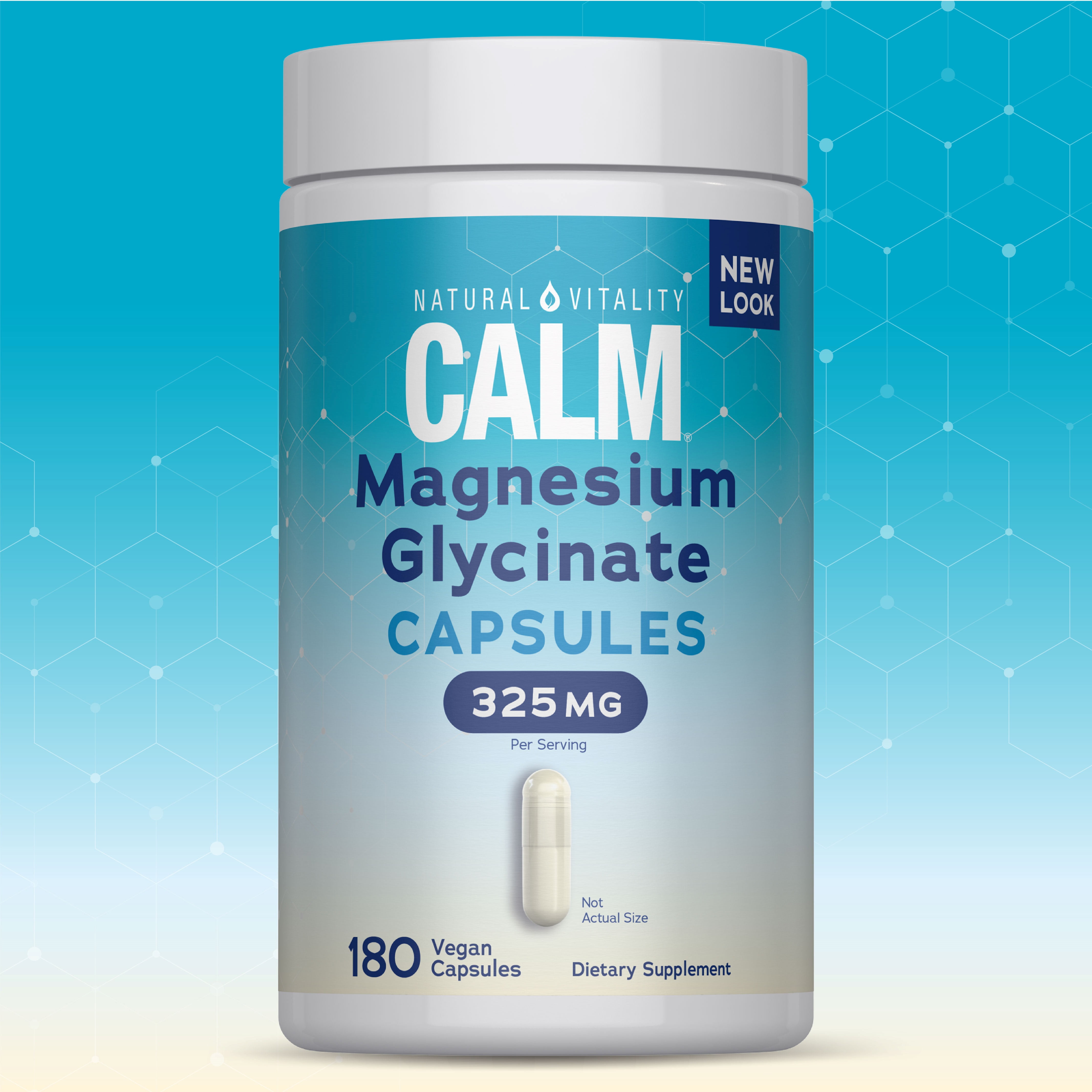 Natural Vitality Calm Magnesium Glycinate Capsules, 180 Count, Dietary ...