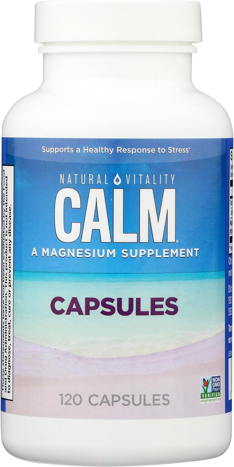 Natural Vitality Calm Magnesium Supplement Capsules, 325 mg, Vegan, 120 ...