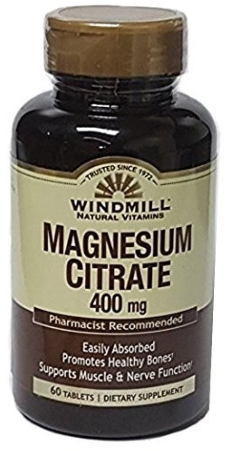 Natural Vitamins Magnesium Citrate 400mg 60 Tablets, 60 Each - (Pack of ...