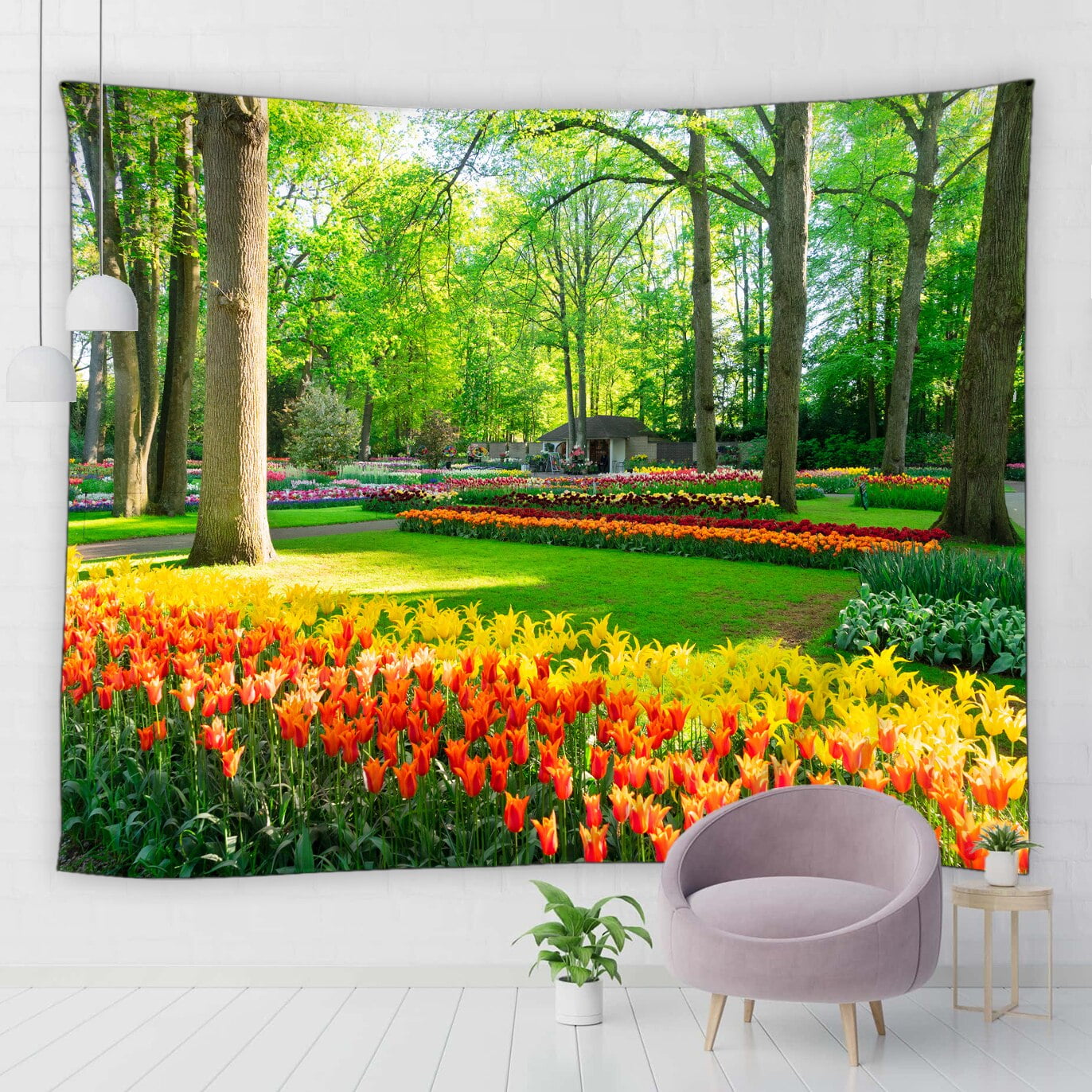 Natural Wall Tapestry Mandala Garden Scenery Bohemian Room Decor Modern ...