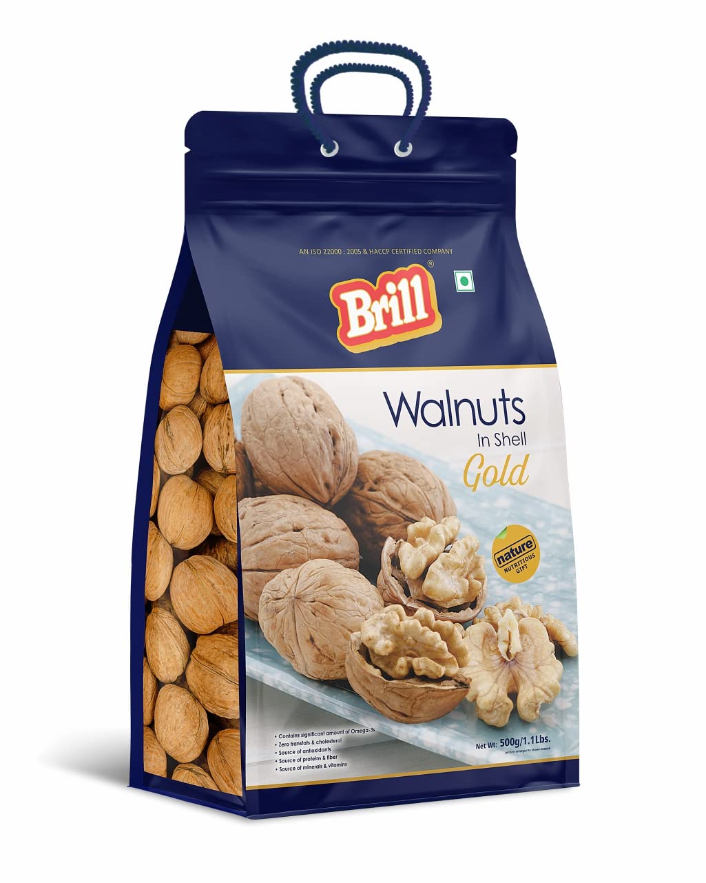 Natural Walnuts In Shell Akhrot Gold By Brill 500gm, | Nutricious & Delicious Healthy Dry Fruits ...