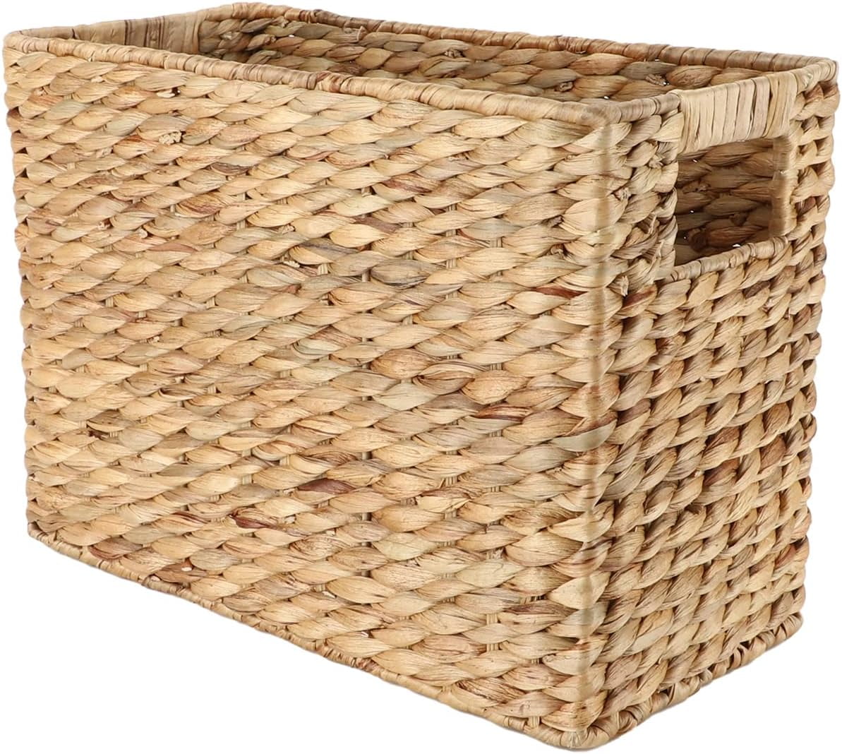 Natural Water Hyacinth Storage Basket with Built-in Handles Stair ...