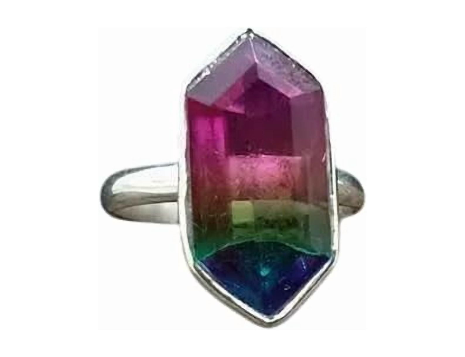 Natural Watermelon Tourmaline Multi Color Ring, AAA Tourmaline Gemstone ...