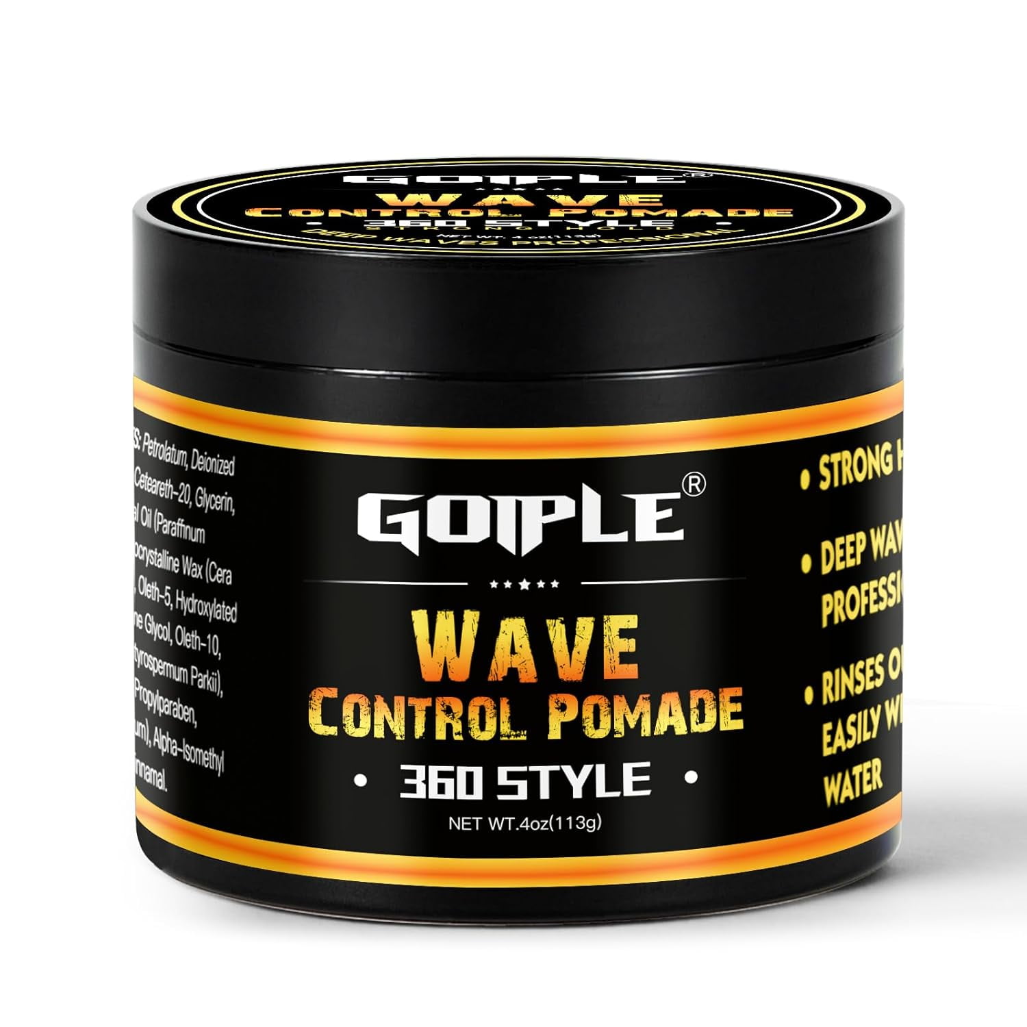 Natural Wave Pomade for Men Strong Hold, Easy Wash 360 Wave Training ...