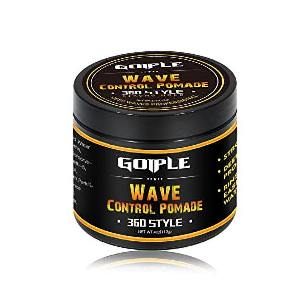 Natural Wave Pomade for Men Strong Hold, Easy Wash 360 Wave Training Hair Cream, Waves Grease ...