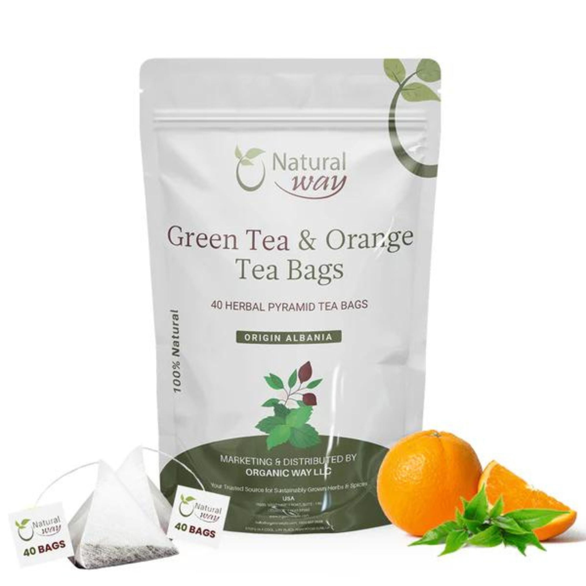 Natural Way Green & Orange Tea Bags | Kosher Certified | Raw, Vegan ...