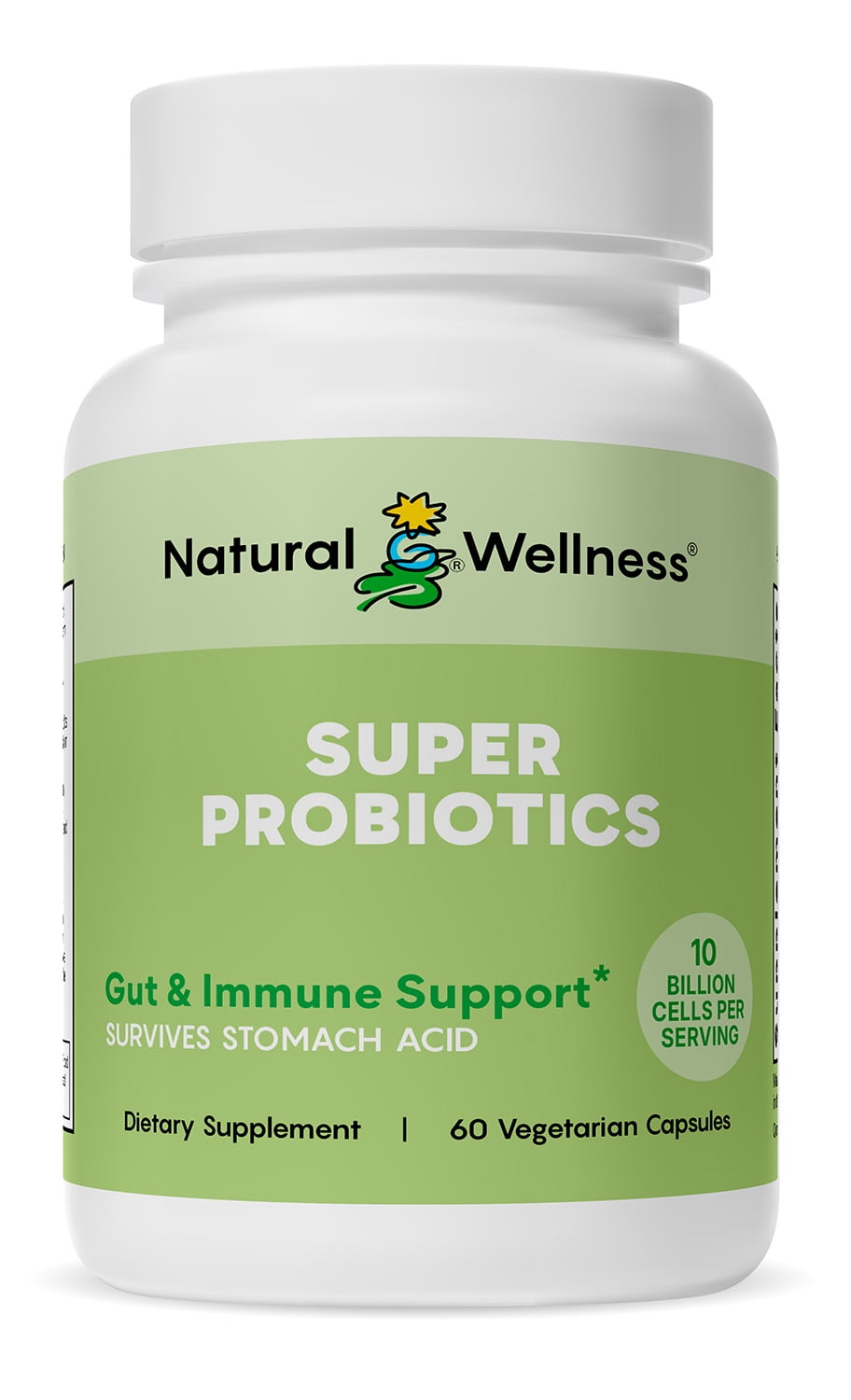 Natural Wellness Super Probiotics - 10 Billion Living Cells Per Serving ...