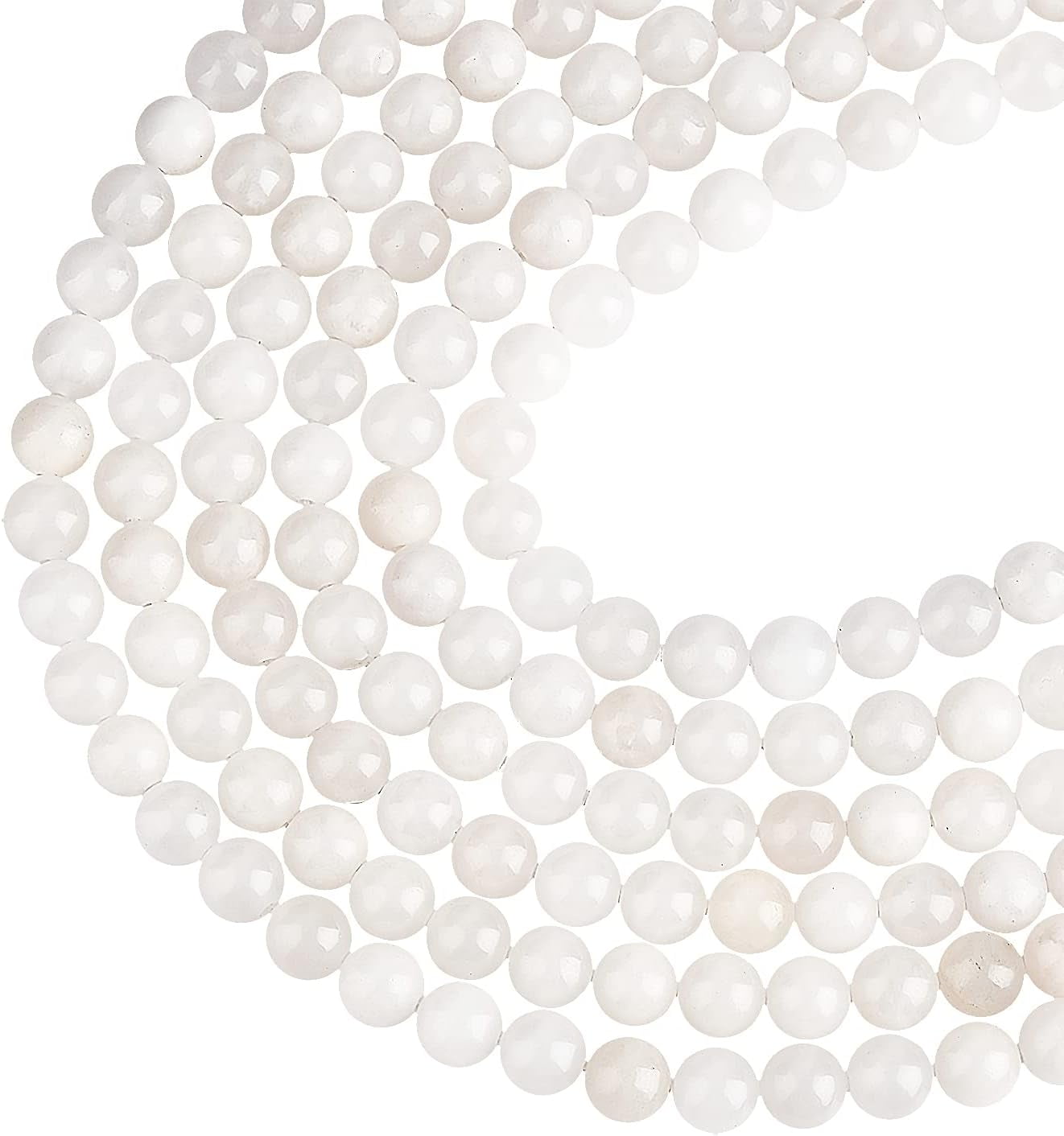 Natural White Jade Round Bead Strands 8~8.5mm Hole: 1mm 47pcs/Strand 15 ...