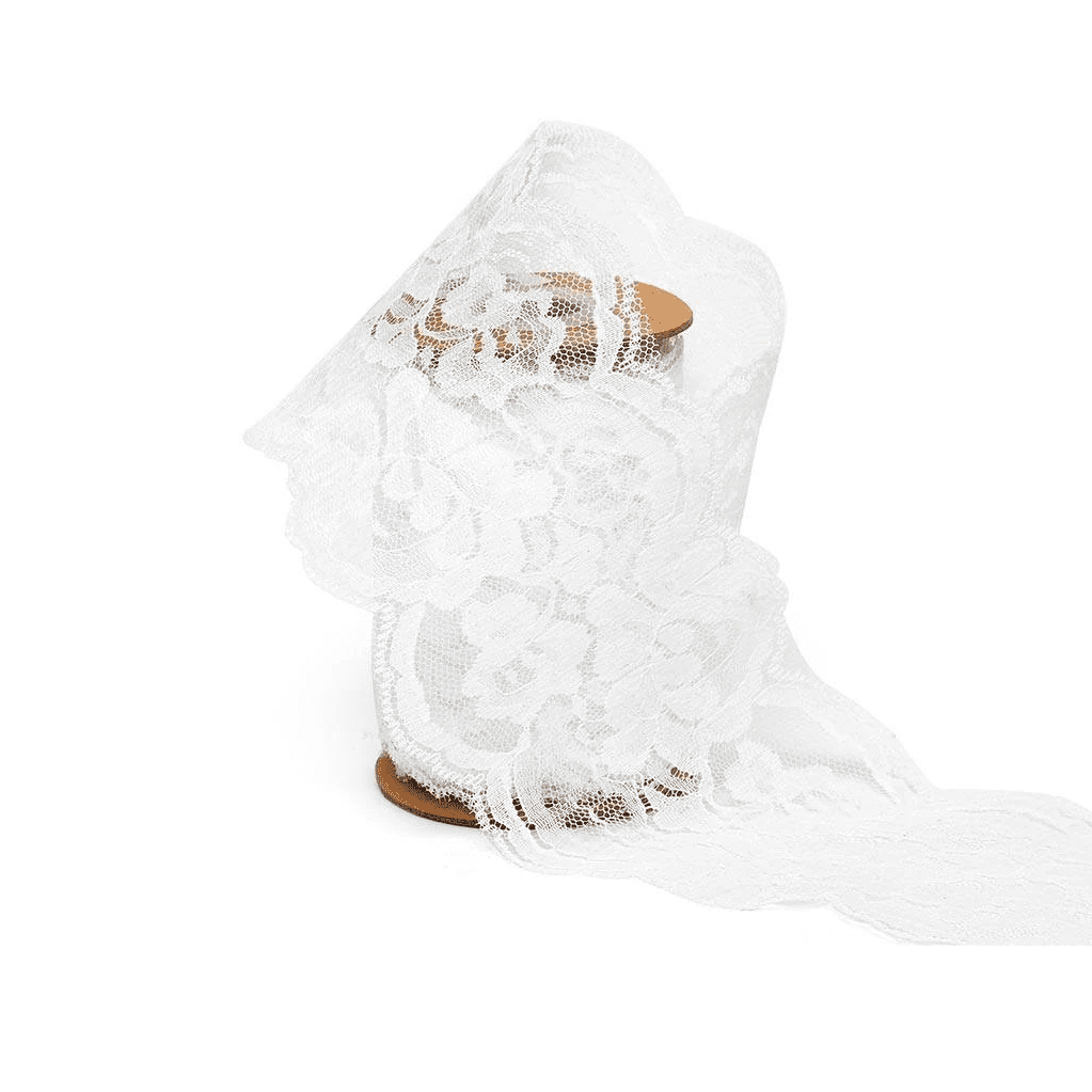 Natural White Lace Edge Burlap Ribbon 2 1/2" x 10 Yards, Easter ...