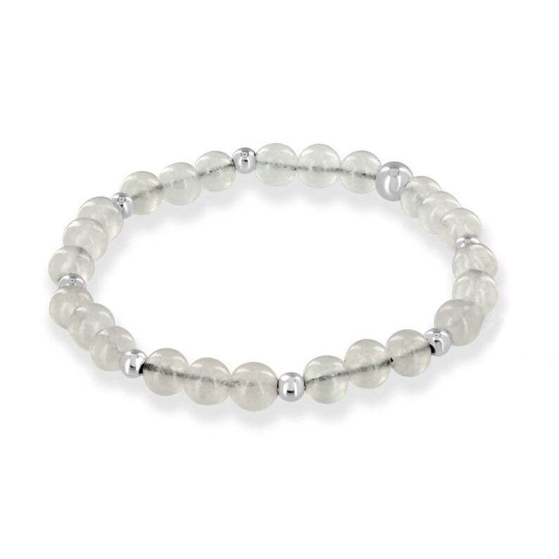 Natural White Moonstone 8mm round Shape smooth Cut Beads Stretchable ...