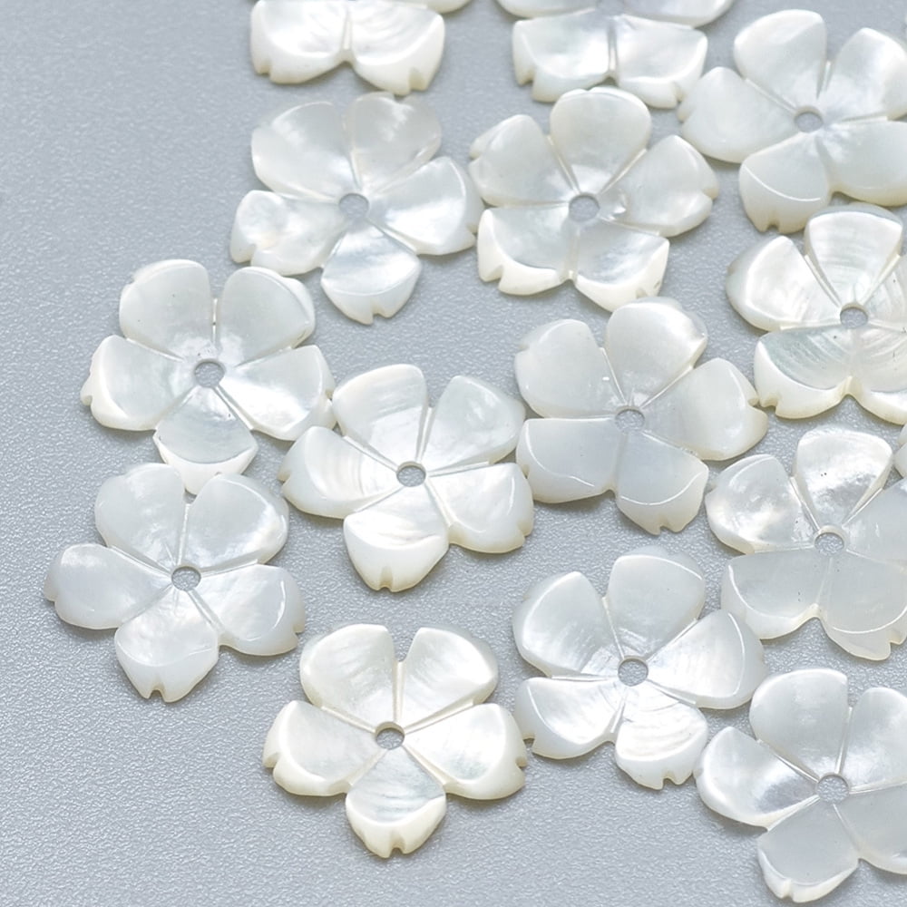 Natural White Shell Beads Mother of Pearl Shell Beads Flower Seashell ...