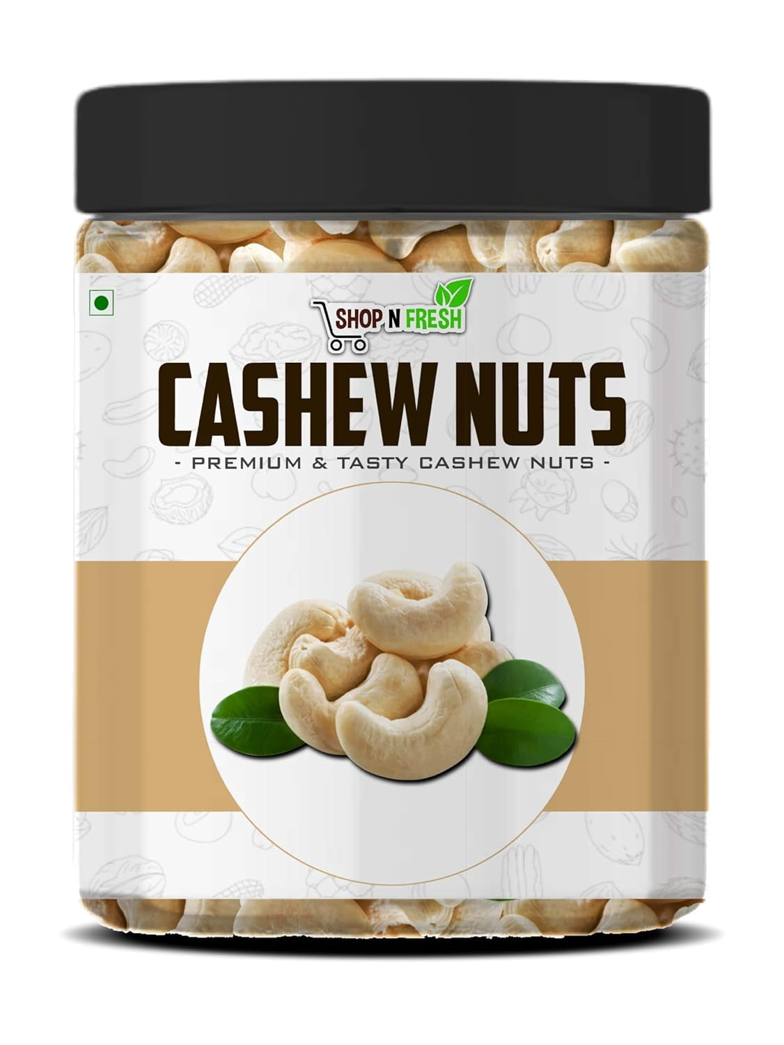 Natural Whole Raw Cashew Kaju Nuts Jar Pack By Shop N Fresh 500gm ...