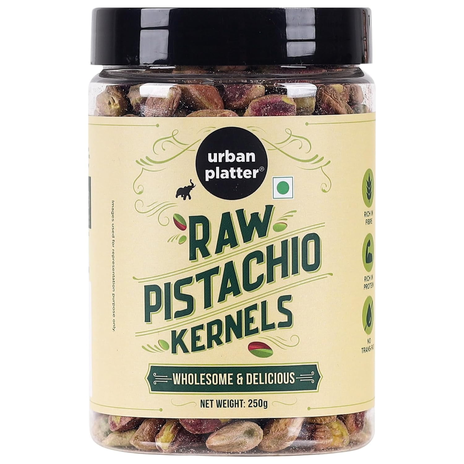 Natural Whole Raw Pistachio Kernels By Urban Platter 250gm, | Naturally Rich In Vitamin E ...