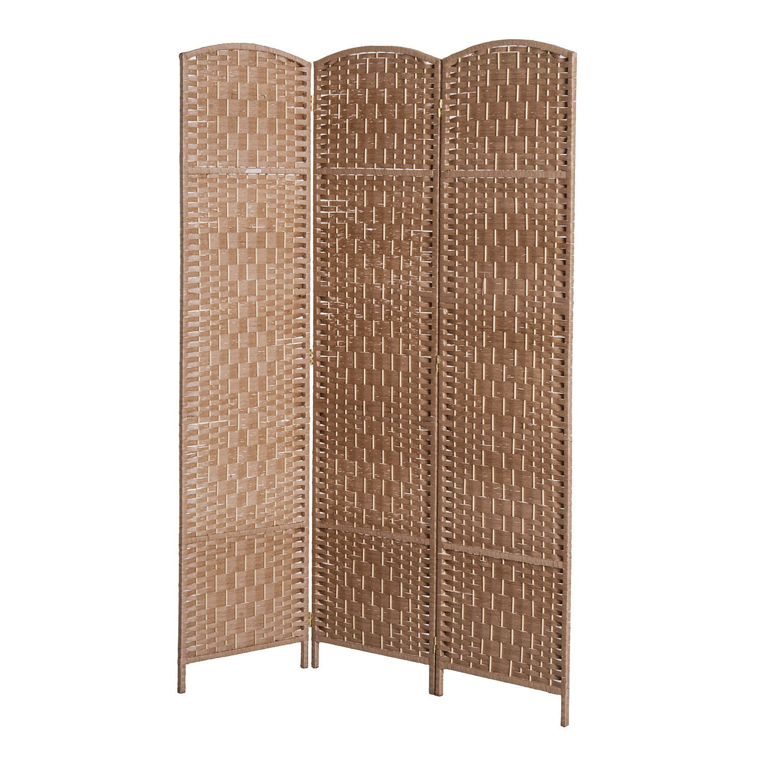 Natural Wicker Folding Screen, 6ft 3-Panel Freestanding Room Divider ...