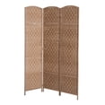 Natural Wicker Folding Screen, 6ft 3-Panel Freestanding Room Divider ...