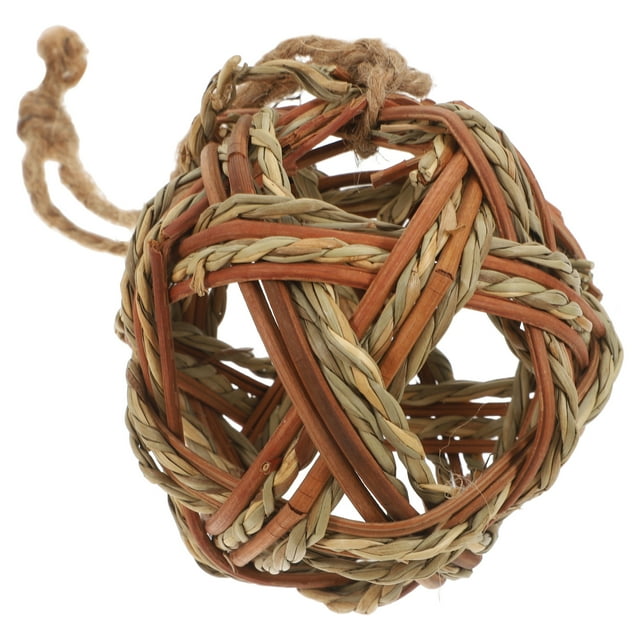 Natural Wicker Grass Balls Chew Toys for Rabbits and Parrots Promotes ...