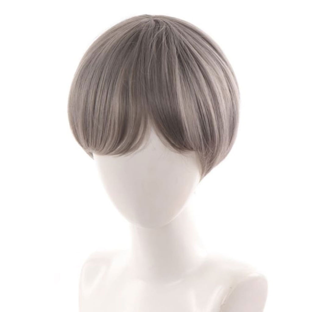 Natural Wigs Handmade Toupee Full Head Short Hair for Coser - Walmart.com