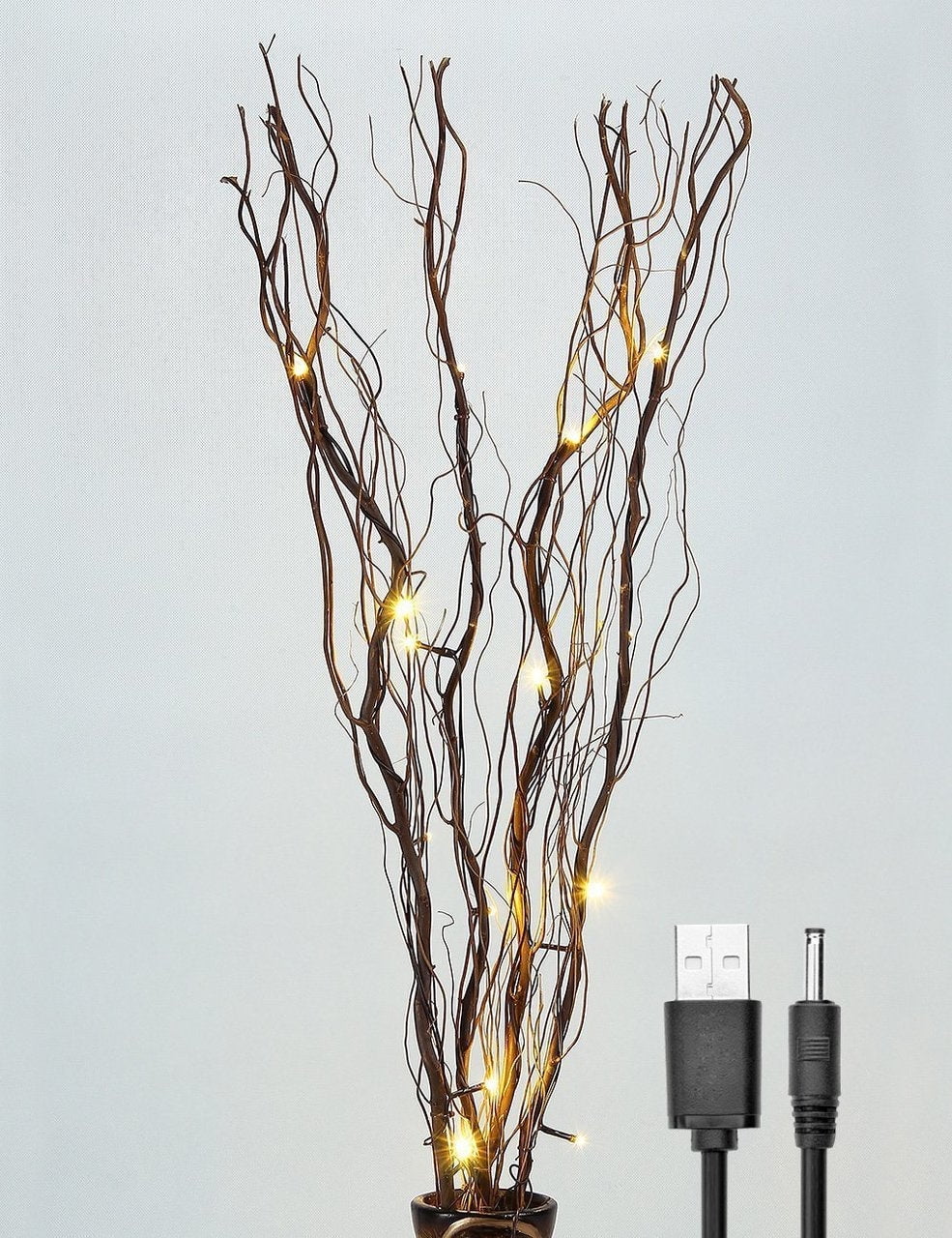 Natural Willow Twig Lighted Branch for Home Decoration, 36'', USB Plug ...