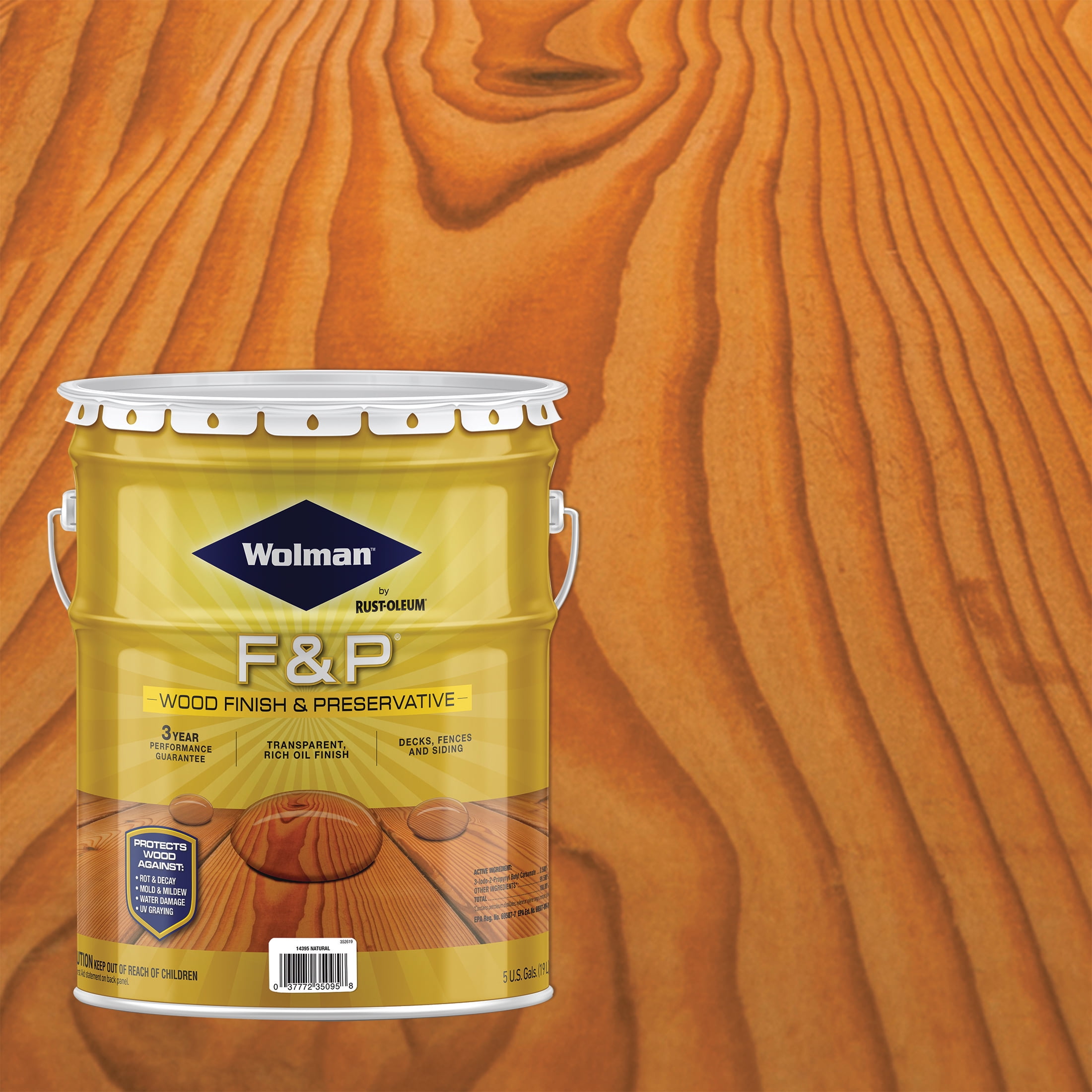 Natural, Wolman F&P Exterior Wood Finish and Preservative Stain- 5 ...