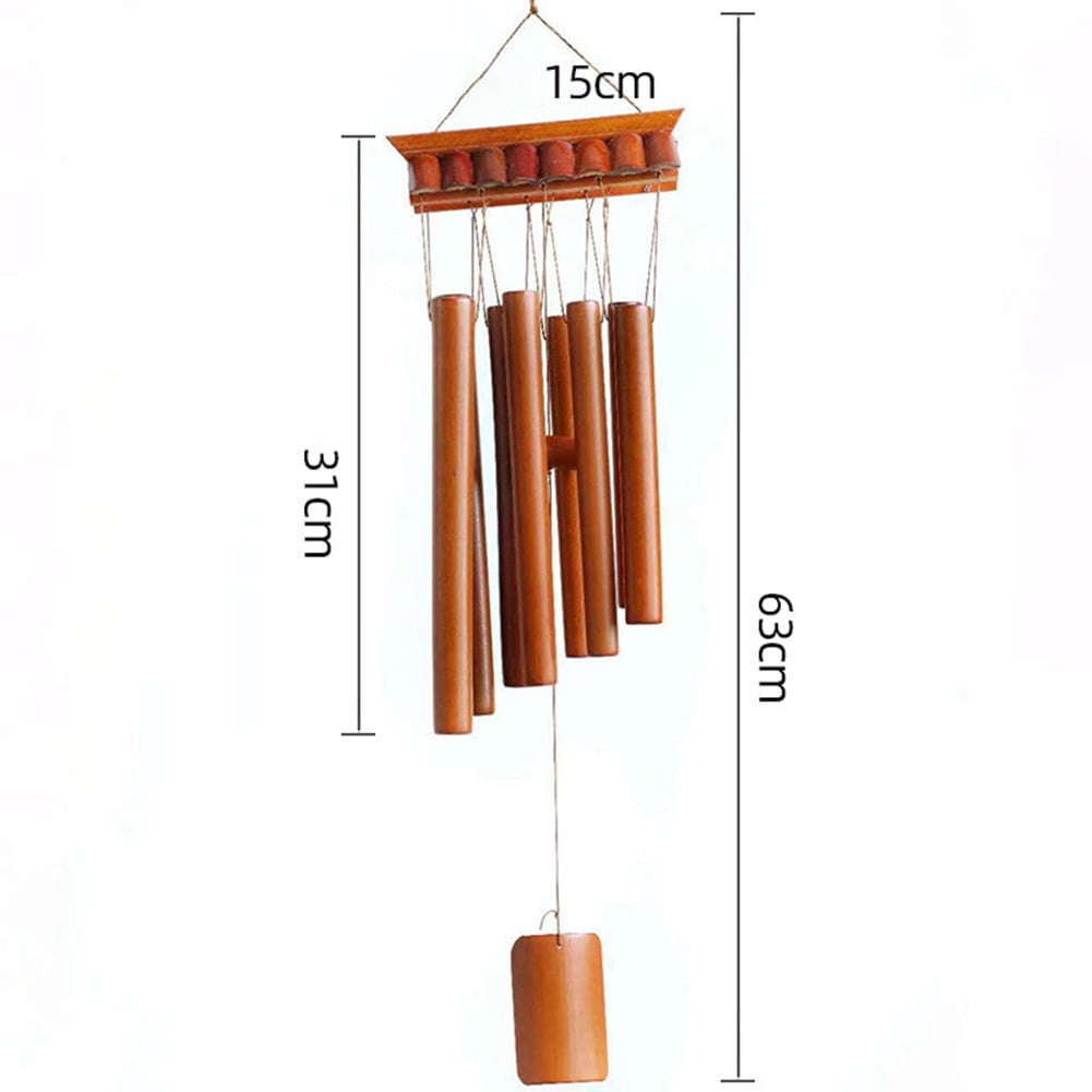 Natural Wood 8-Tube Wind Chime for Outdoor Garden Balcony Patio ...