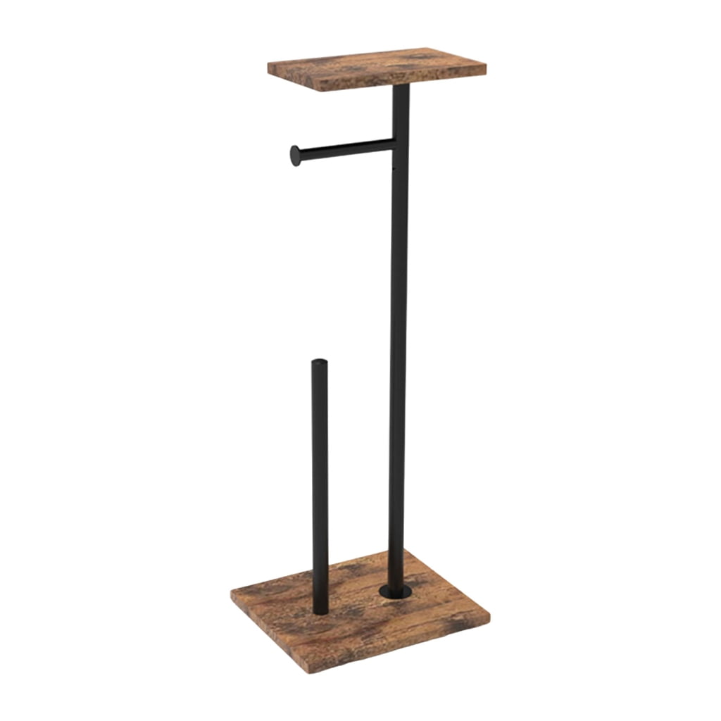 Natural Wood Bathroom Tissue Owner Stand With Strong Base And Multiple ...