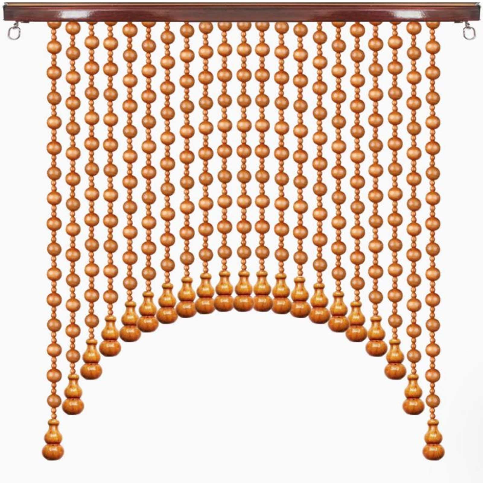 Natural Wood Beaded Curtain,Hanging Decor Room Divider,Breathable Door ...