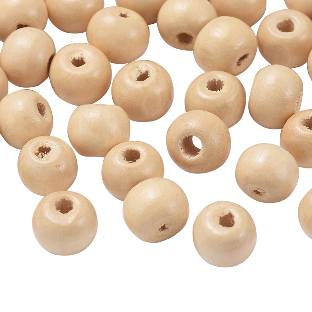 Natural Wood Beads Rondelle Lead Free Dyed Beige Beads: 8mm in diameter ...