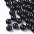 Natural Wood Beads Waxed Wooden Beads Undyed Round Black 8mm Hole: 1 ...
