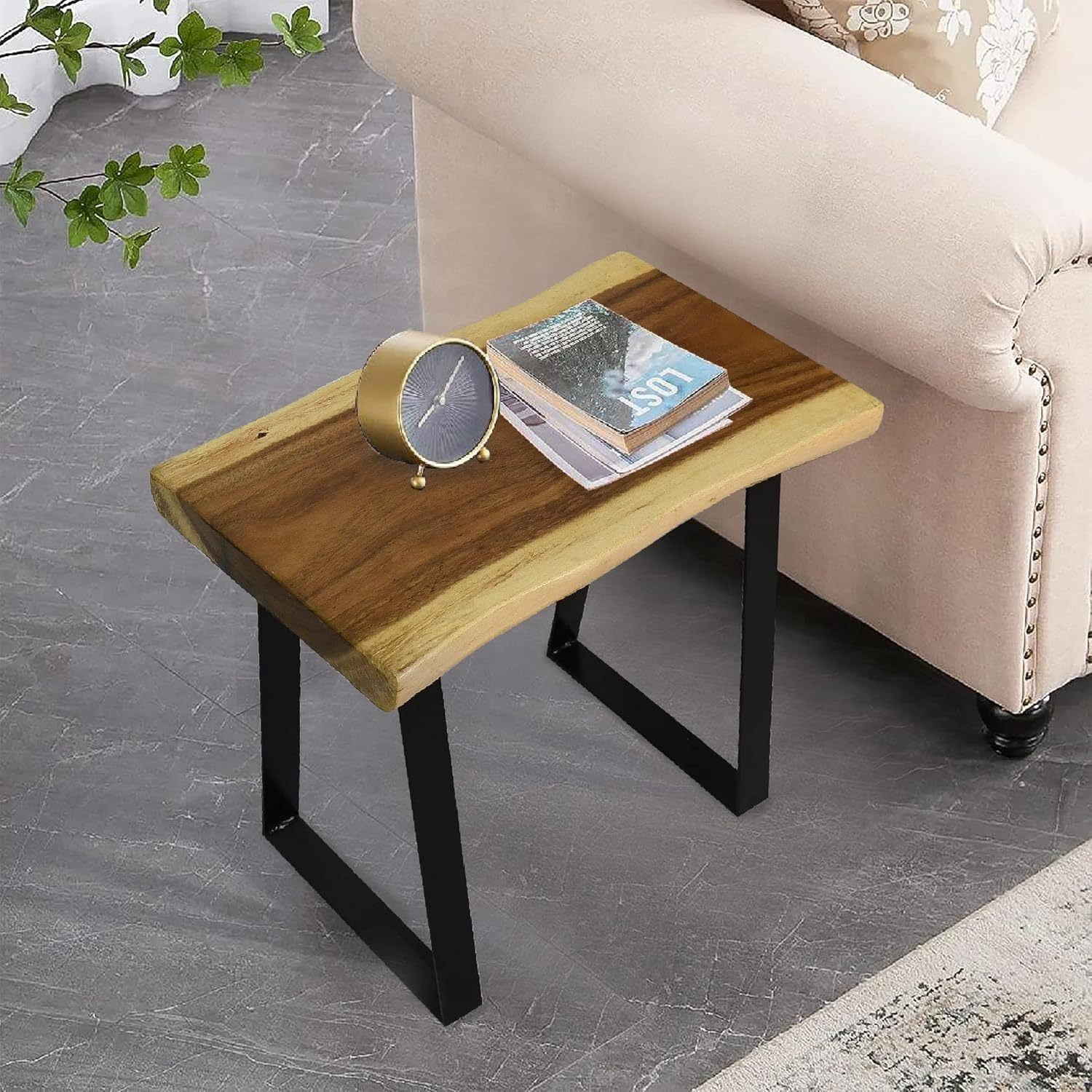 Natural Wood Bench Rectangle Solid Wooden Entryway Stools 20"x13"x18"H ...